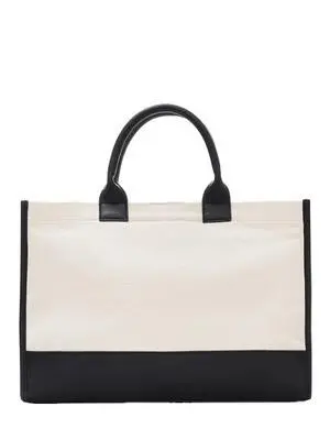 ANINE BING Lara Tote - Natural Canvas/black