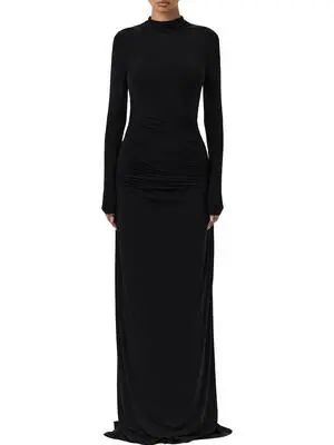 Naked Wardrobe Funnel Neck Long Sleeve Dress - Black