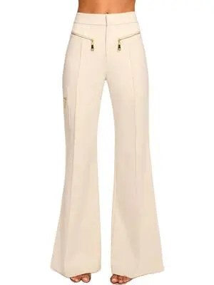 Ramy Brook Emory Zip Pocket Flare Leg Pants - Winter White