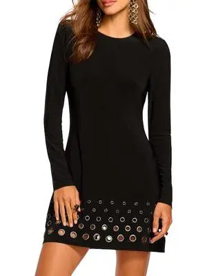 Ramy Brook Dorinda Rivet Detail Minidress - Black