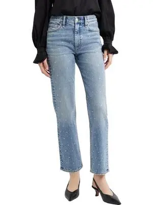 Rag & Bone Harlow Rhinestone Straight-leg Jeans - Orianjewel