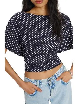 REFORMATION Knit Top With Back Tie Sash - Dream Dot