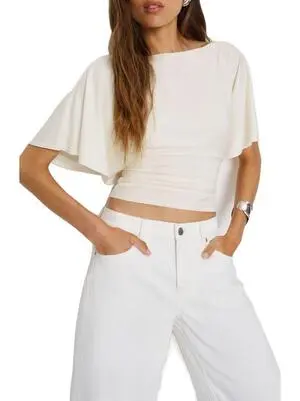 REFORMATION Knit Top With Back Tie Sash - Fior Di Latte
