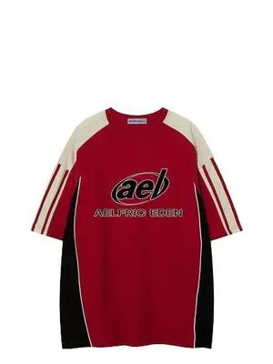 AELFRIC EDEN Color Block Speedway Tee - Red