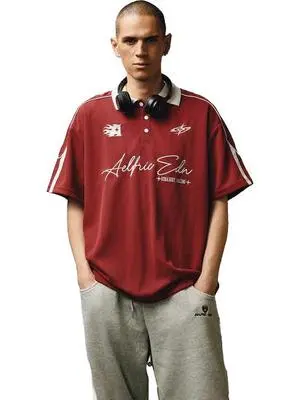 AELFRIC EDEN Sporty Polo Soccer Jersey - Red