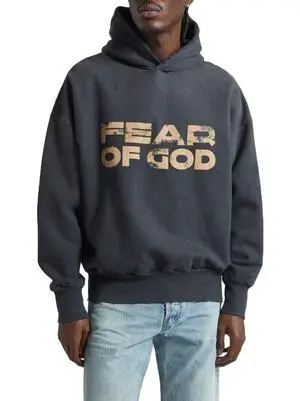 Fear Of God Logo Graphic Hoodie - Black Black