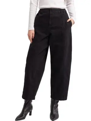 Topshop Cotton Twill Balloon Trousers - Black