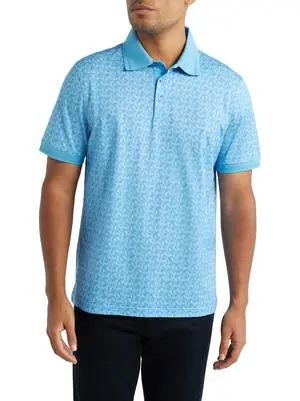 Bugatchi Vance Ooohcotton® Abstract Print Polo - Classic Blue