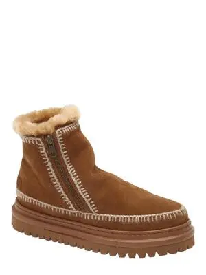 LAIDBACK LONDON Setsu 4.0 Genuine Shearling Lined Ankle Boot - Nutmeg Suede/wheat