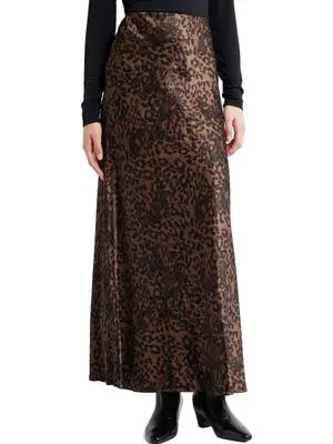 Rails Romina Satin Maxi Skirt - Ginger Spotted
