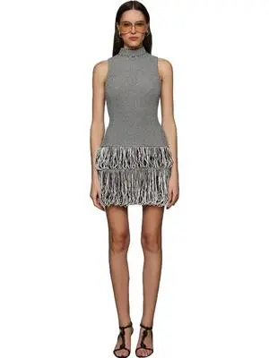 ET OCHS Pernille Knit Mini Dress - Black/ivory