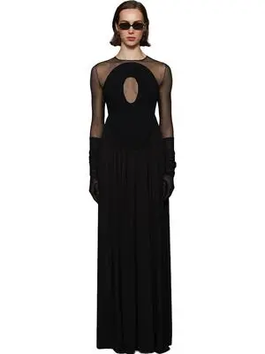ET OCHS Suri Knit Combo Gown - Black