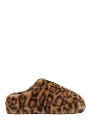 Apparis Misha Print Faux Fur Slipper - Leopard