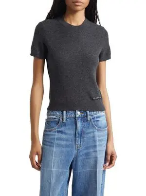 ALEXANDER WANG Logo Wool Knit Top