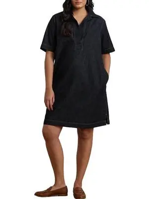 Ralph Lauren Chainna Cotton Denim Shift Dress - Jones Street Wash