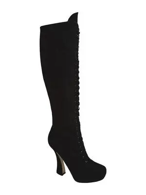 Jeffrey Campbell Pop-off Faux Suede Tall Boots - Black Suede