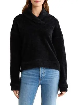 Splendid Rowan Fuzzy Cowl Neck Sweater - Black