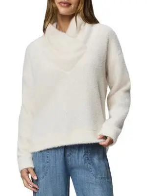 Splendid Rowan Fuzzy Cowl Neck Sweater - White