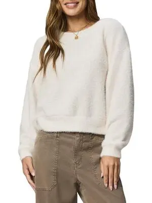 Splendid Fallon Fuzzy Crewneck Sweater - White