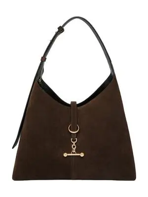 Strathberry Large Kite Suede Hobo Bag - Chocolate