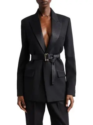 Victoria Beckham Tailored Belted Jacket - Black