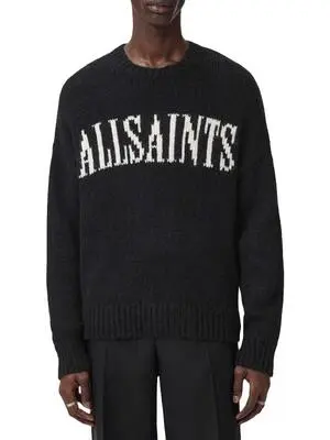 ALLSAINTS Stoke Logo Crewneck Sweater - Black/ecru White