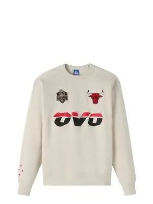 OVO Nba Chicago Bulls Crewneck Sweatshirt - Pearl Grey