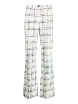 Patrizia Pepe Check-patterned Slim-fit Trousers - Neutrals
