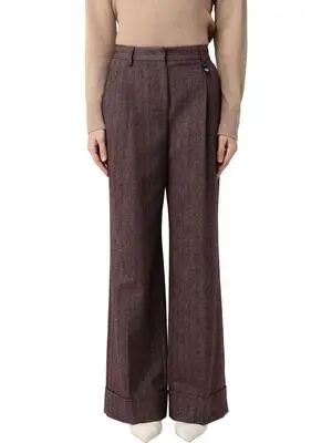 Lorena Antoniazzi Wide Leg Cuffed Pants - Burgundy