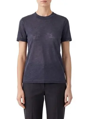 Filippa K Short-sleeved T-shirt In Lyocell And Cashmere Blend - Black