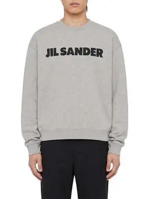 JIL SANDER Jil Sander Crewneck Sweatshirt With Front Logo Grey