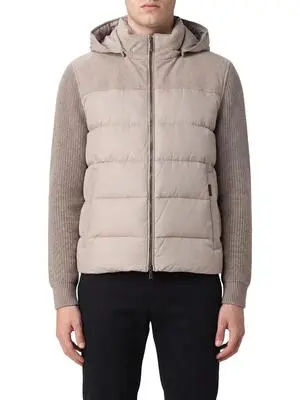 MOORER Quilted Wool And Cashmere Down Jacket With Hood - Beige