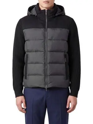 MOORER Moorer Quilted Wool And Cashmere Down Jacket With Hood Black