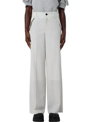 Sacai Wide-leg Tailored Trousers - Beige
