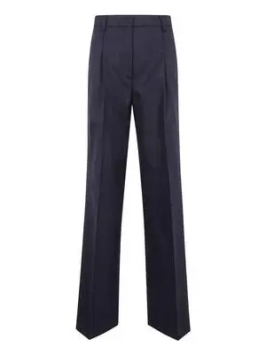 Dries Van Noten Tailored Herringbone Trousers - Navy