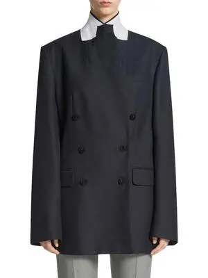 Dries Van Noten Double Breasted Jacket - Navy