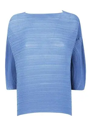 Issey Miyake Pleated Top - Gnawed Blue