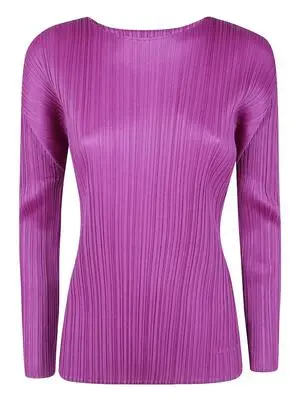 Issey Miyake Pleated Top - Fuchsia