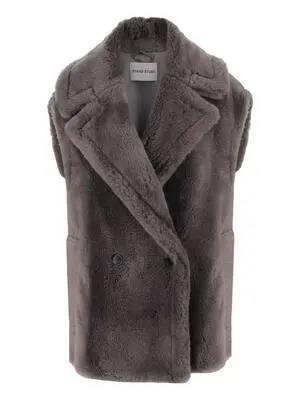 STAND STUDIO Fur Coat Grey
