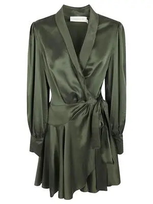 Zimmermann Wrap Dress Green