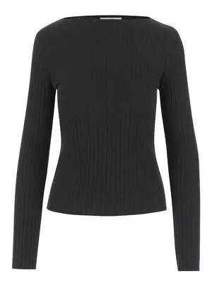 Vince Ribbed Knit Sweater - Black