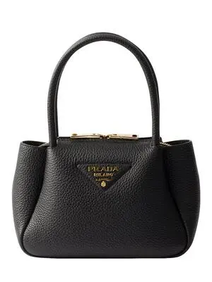Prada Mini Leather Top-handle Bag - Black