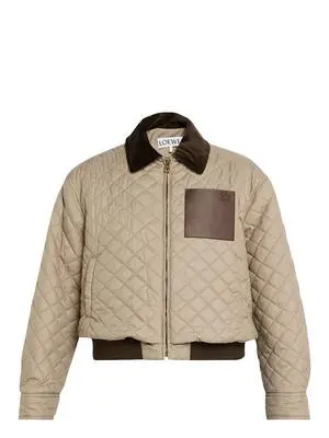 Loewe Corduroy-collar Quilted Barn Jacket - Medium Grey