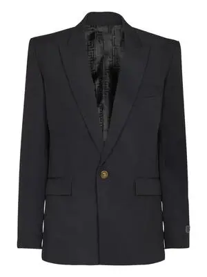 Balmain Single-button Wool Jacket - Black