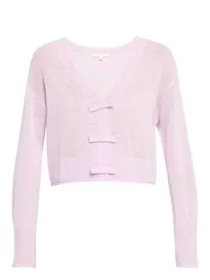 LoveShackFancy Luisella Lightweight Cashmere Cardigan Clouded Rose