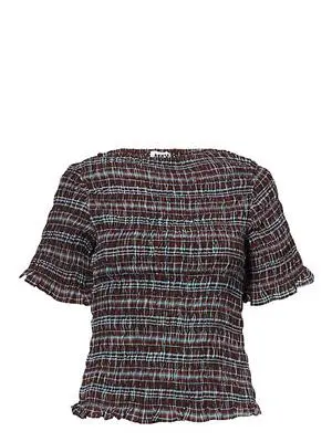 AMY LYNN Check-print Woven Top - Brown