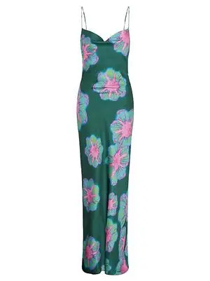 OMNES Ginny Floral-print Satin Maxi Dress - Cosmos Print