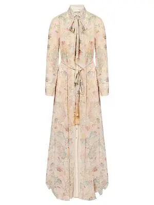 Zimmermann Woven Midi Shirt Dress - Pink Floral