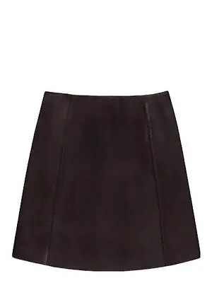 RO&ZO High-rise Leather Mini Skirt - Chocolate
