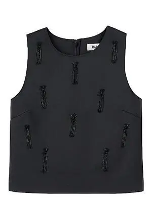 RO&ZO Sleeveless Beaded Shell Top - Black